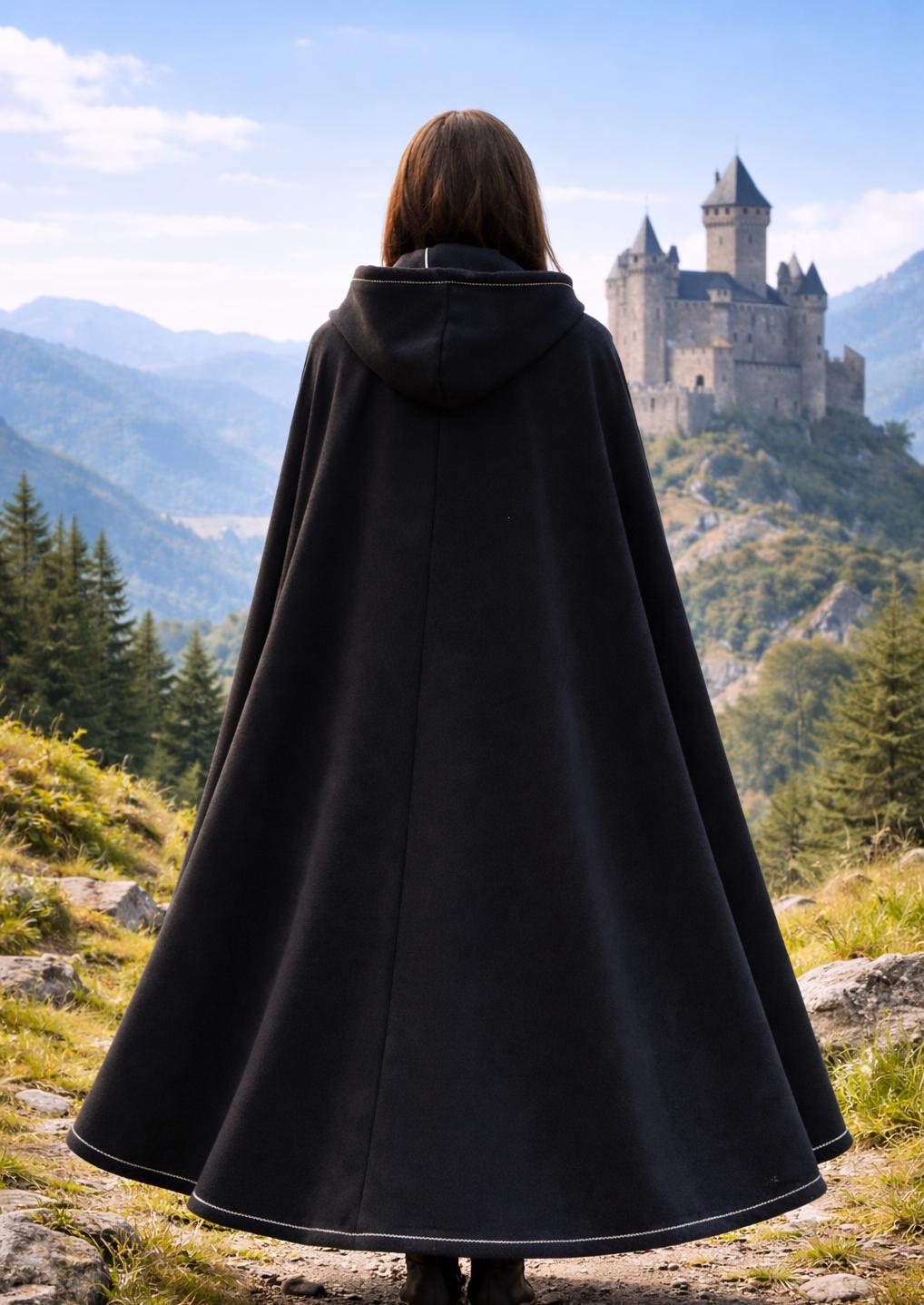 Hooded Cloak Sewing Pattern, Custom Length Cape PDF, Sizes US 6-20 EU ...