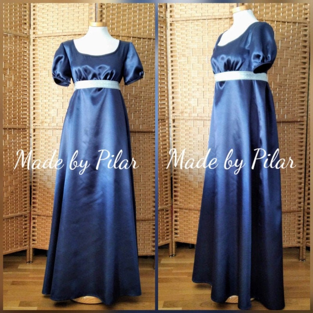 Tailored, Satin Regency Dress,18th Century Gown,made to Order,made to ...