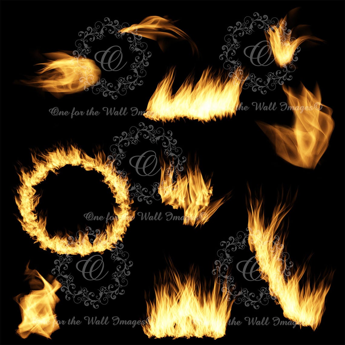 Fire Overlays. 10 Varieties on a Transparent Background png - Etsy ...