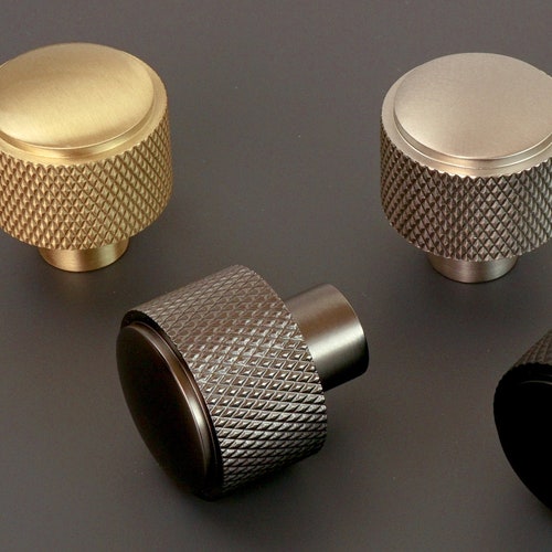 Large Knurled Button Cabinet Knobs Kitchen Cabinet Knobs | Etsy UK