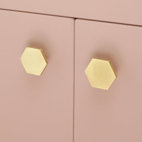 Home Improvement Knobs & Pulls Solid Brass Hexagon Cabinet Knobs etna.com.pe