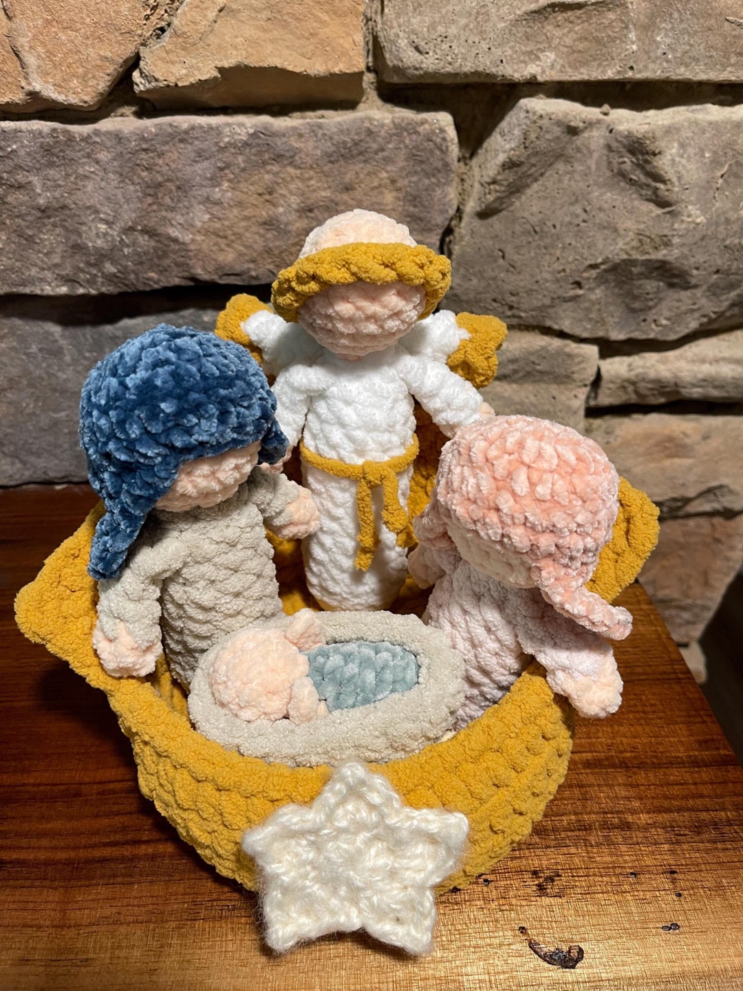 Crochet Nativity Scene, Low Sew Pattern, Joseph, Mary, Angel, Baby ...