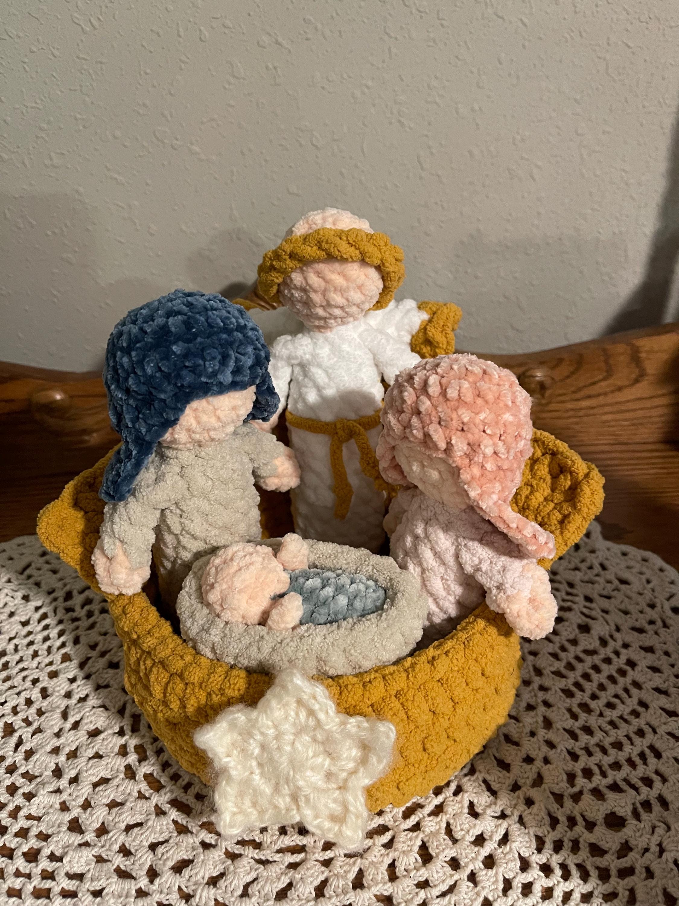 Crochet Nativity Scene, Low Sew Pattern, Joseph, Mary, Angel, Baby ...