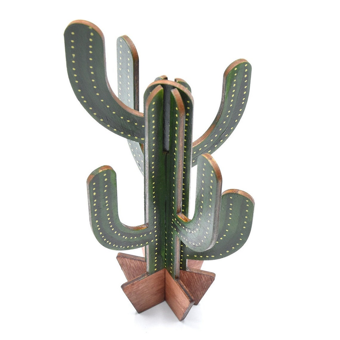 Mini Wooden Hand Painted Mexican Cactus Saguaro - Etsy UK
