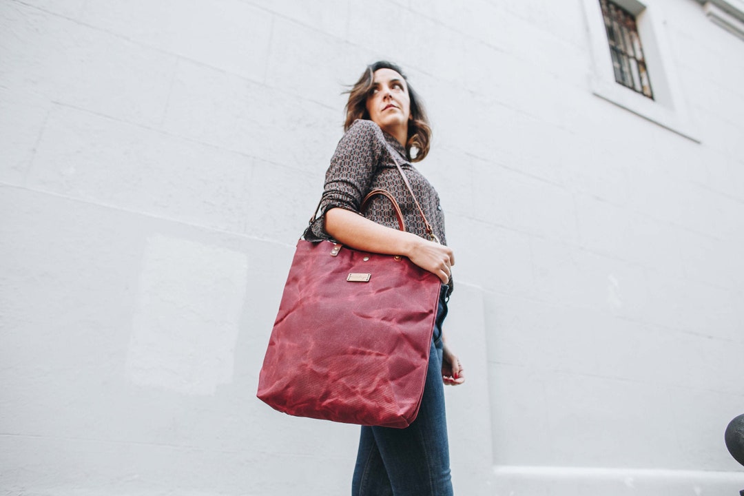 Maroon Canvas Bag, Maroon Winter Bag, Maroon Rain Bag, Maroon Waxed Bag ...