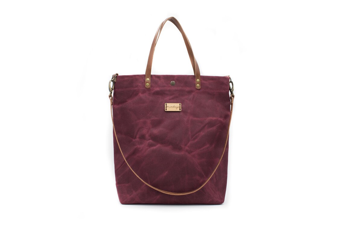 Maroon Canvas Bag, Maroon Winter Bag, Maroon Rain Bag, Maroon Waxed Bag ...
