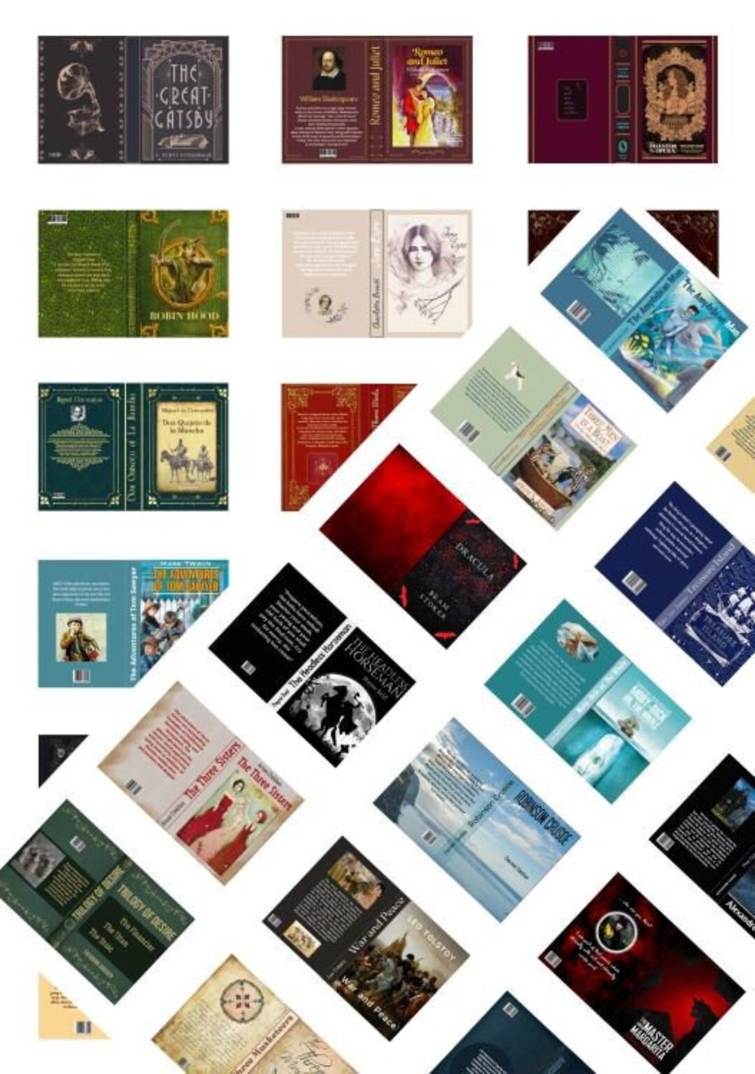 1:12 Miniature Classic Book Cover. Classic Literature. - Etsy