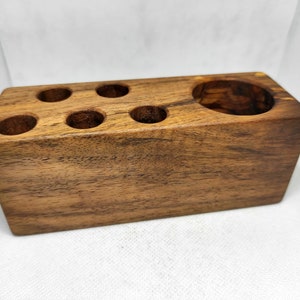 Wooden Pen Holder English Walnut Wood Desktop Stand Pencil Office ...