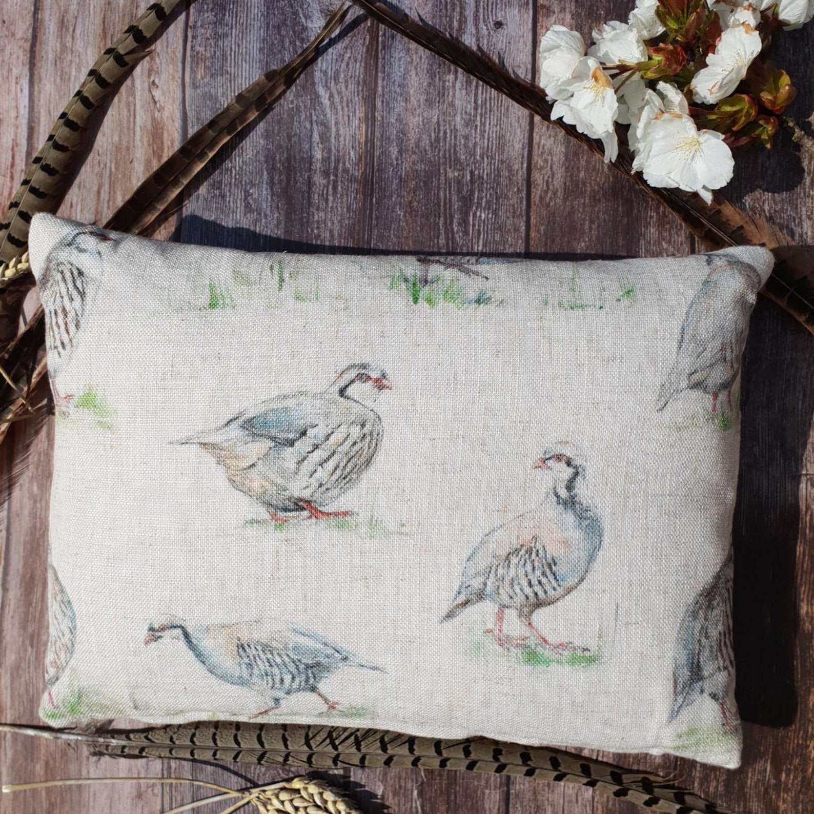Country Cushion Partridge Design 16x12 Country Decor - Etsy