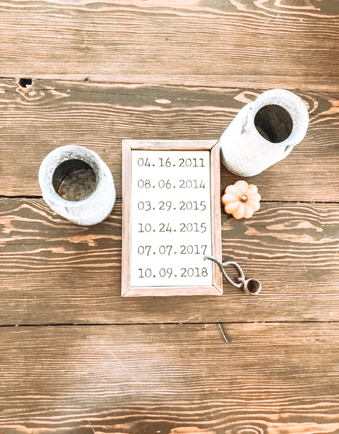 Señal de fechas importantes enmarcadas - Etsy México