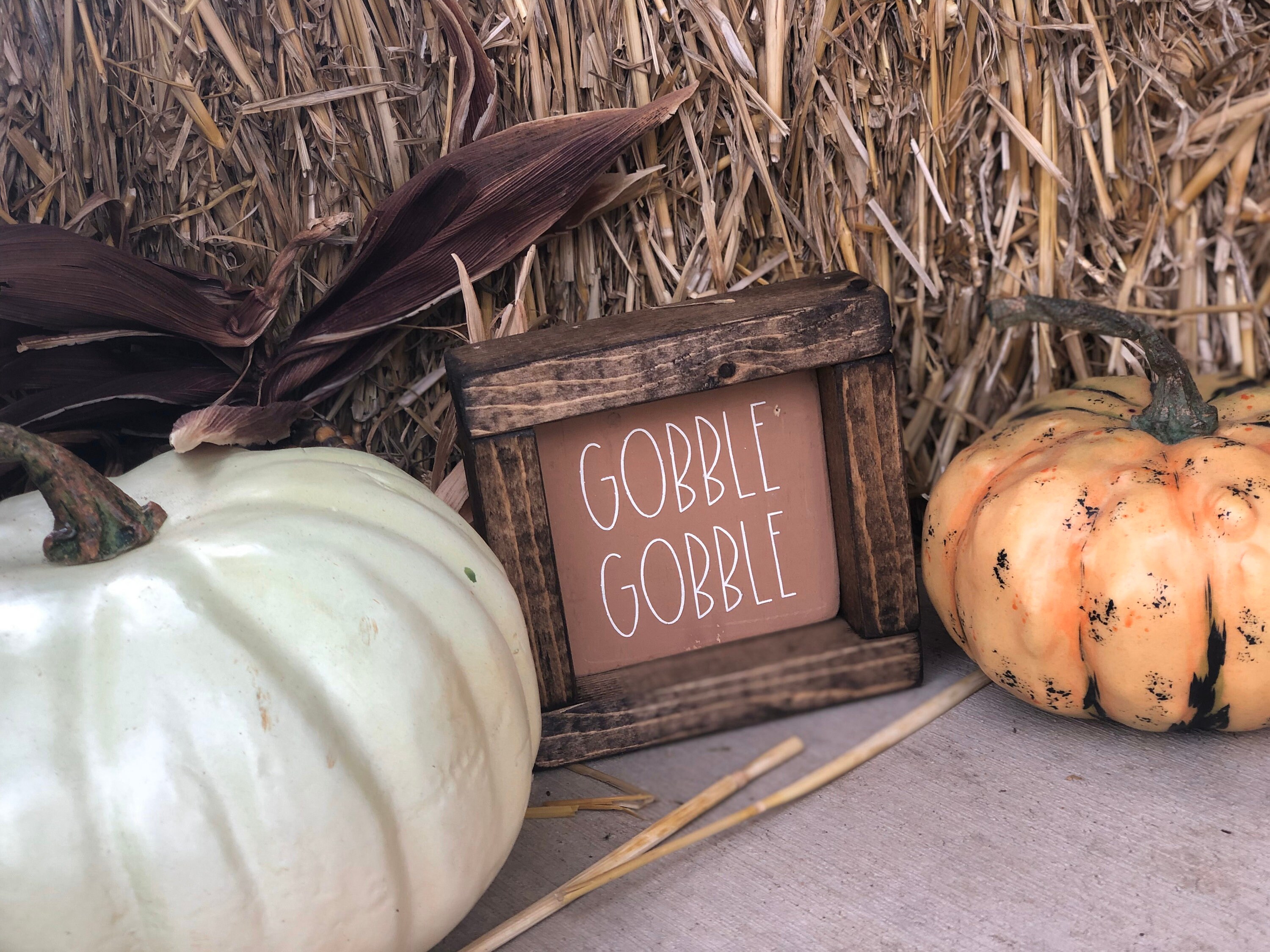 Mini Distressed Framed gooble Gooble Sign - Etsy