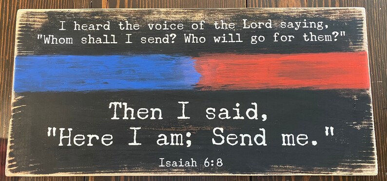 Here I Am Lord Send Me/ Thin Blue Line/ Thin Red Line/ Police | Etsy