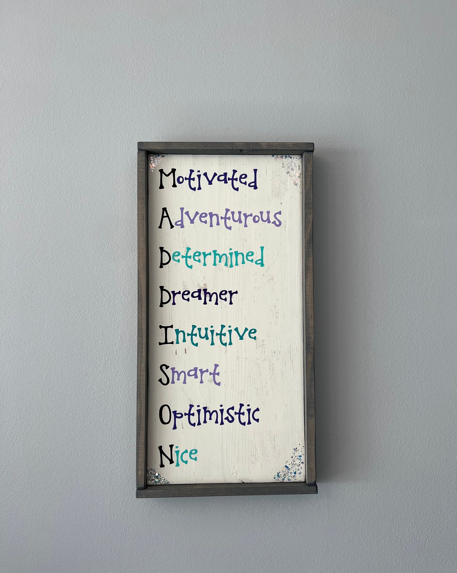 Customized Framed Word/name Acrostic Sign - Etsy