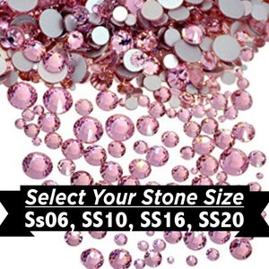 Light Rose Hotfix Rhinestones Select Size - Etsy