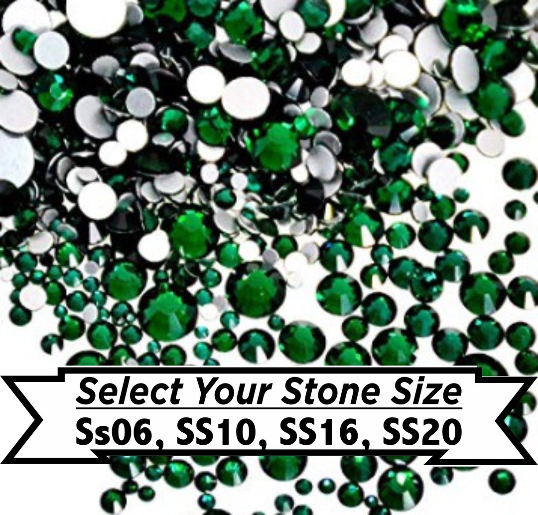 Emerald Hotfix Rhinestones Select Size - Etsy