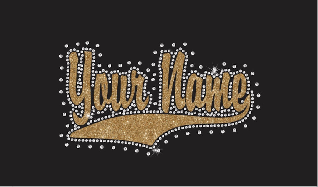 Swoosh Cursive Custom Name Vinyl and Rhinestone Multimedia - Etsy UK