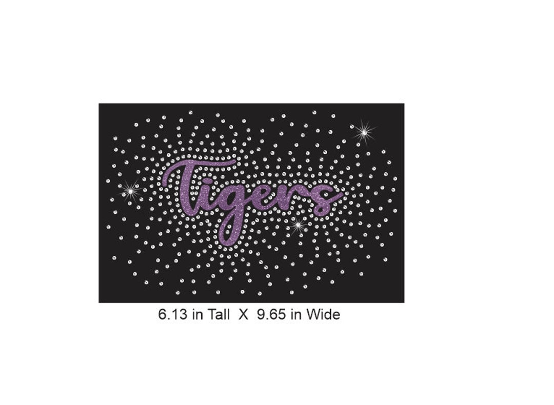 Tigers Cursive Burst DOWNLOAD Rhinestone and Vinyl CUT TEMPLATE File in ...