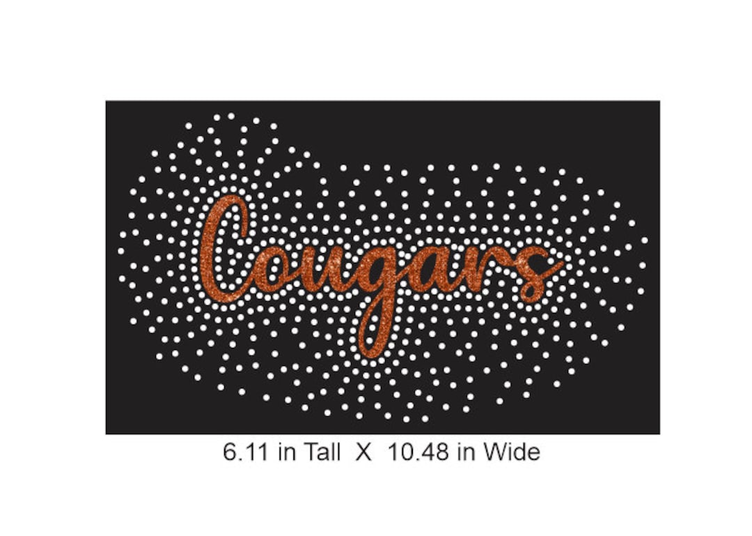 Cougars Cursive Burst DOWNLOAD Rhinestone and Vinyl CUT TEMPLATE File ...