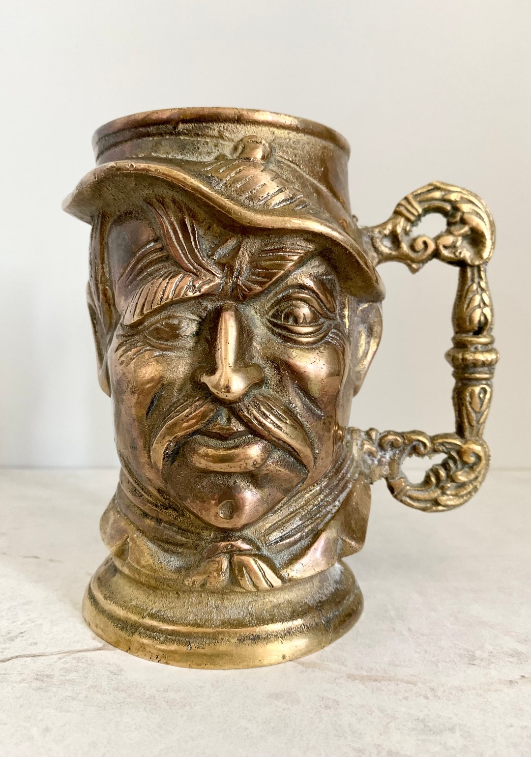 Large Vintage Brass Mug, Stein, Vase, Eclectic Brass Gifts for Him ...