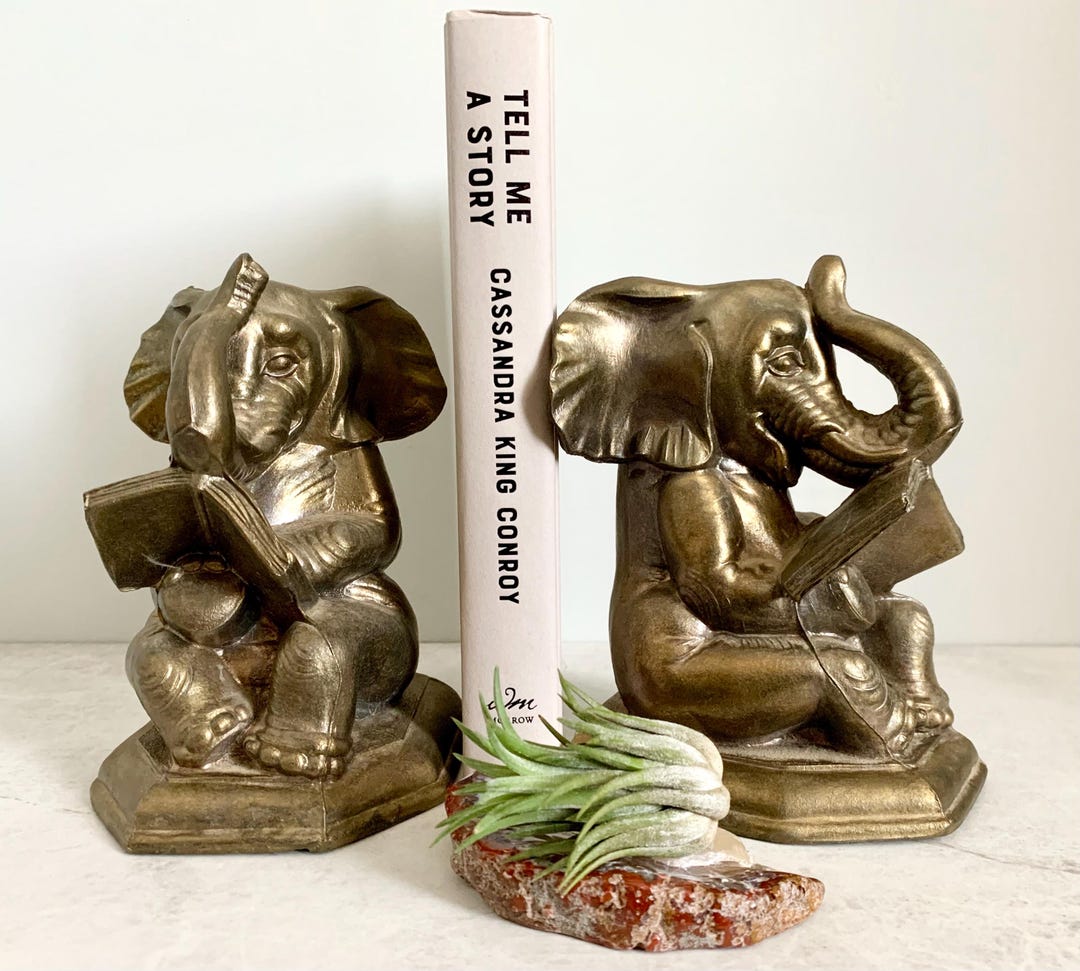 Cast Brass Elephant Bookends, Retro Vintage Elephants, MCM Collectible ...