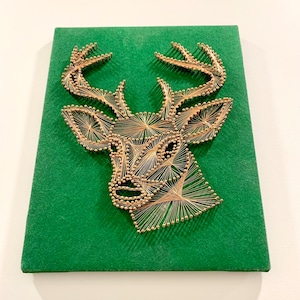 Deer Metal String Art, Man Cave Art, Vintage Buck Art, Handmade One of ...