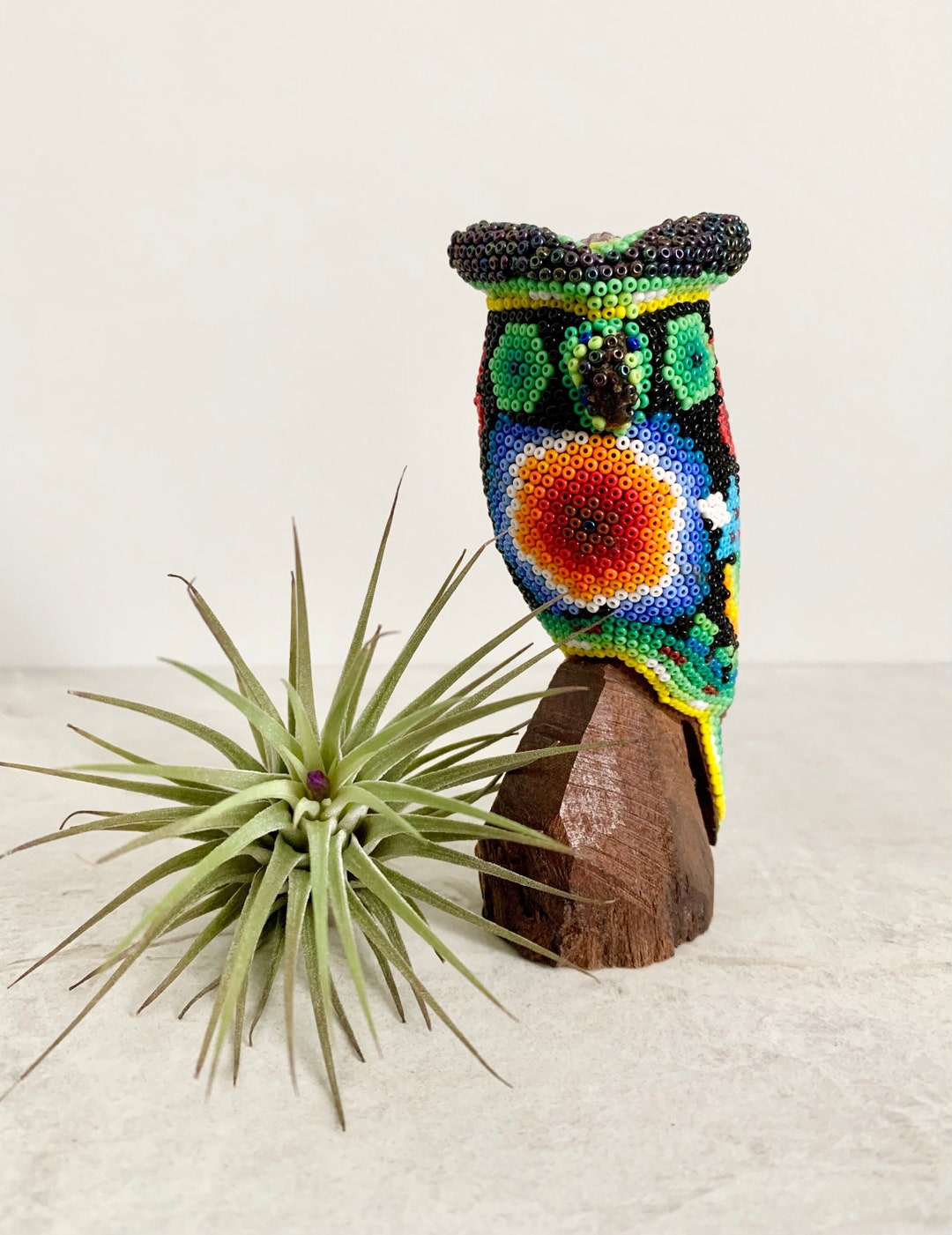 Traditional Mexican Folk Art, Huichol Owl Figure, Wise Old Owl Statue ...