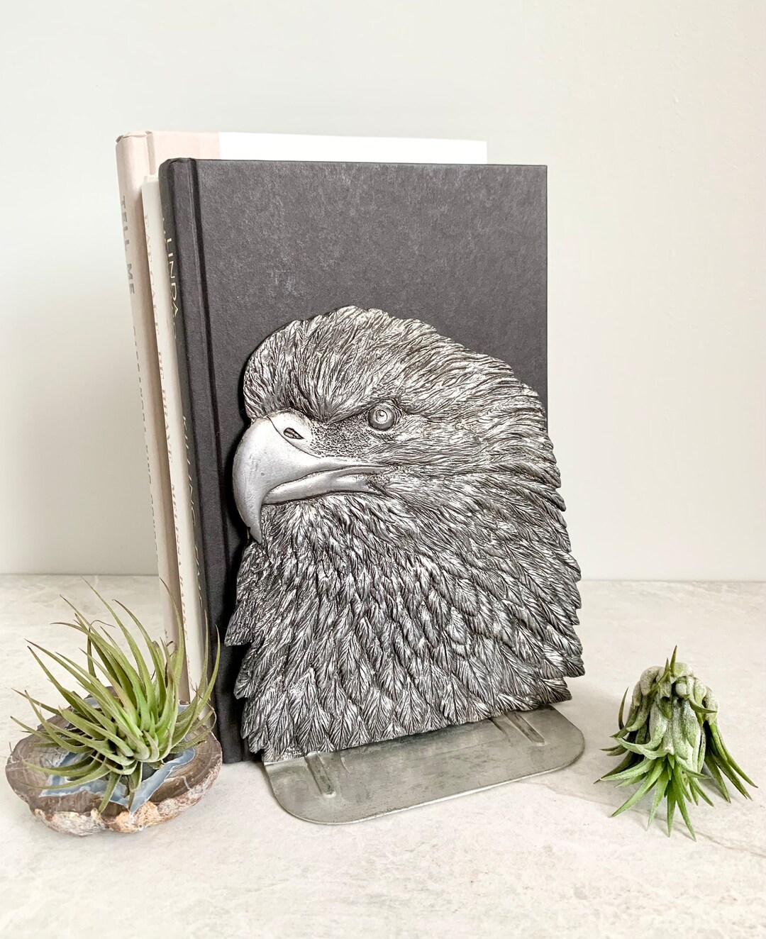 Vintage Metzke Bald Eagle Pewter Bookends: USA Made Library Decor - Etsy