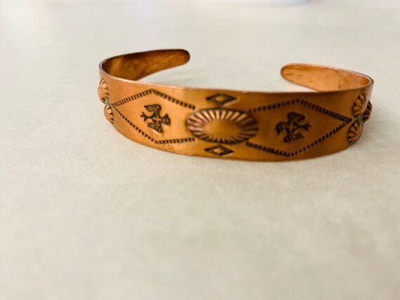 Vintage Copper Bell Trading Post Cuff with Thunderbir… - Gem