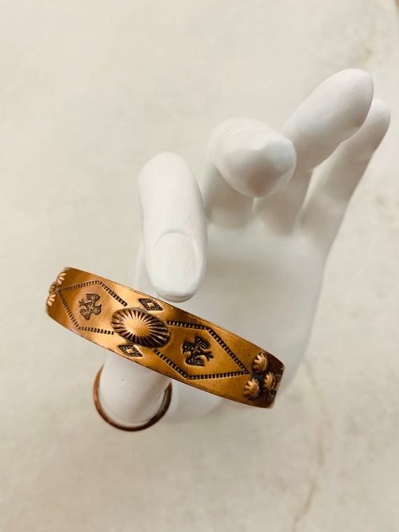 Vintage Copper Bell Trading Post Cuff with Thunderbir… - Gem