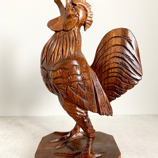 Carved Wood Rooster - Etsy