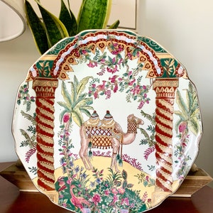 Vintage Ornate Camel Plate: Hand-painted Asian Porcelain Platter - Etsy