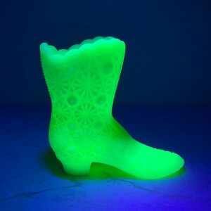 Glowing Vintage Fenton Glass, Custard Satin Daisy and Button Boot With ...
