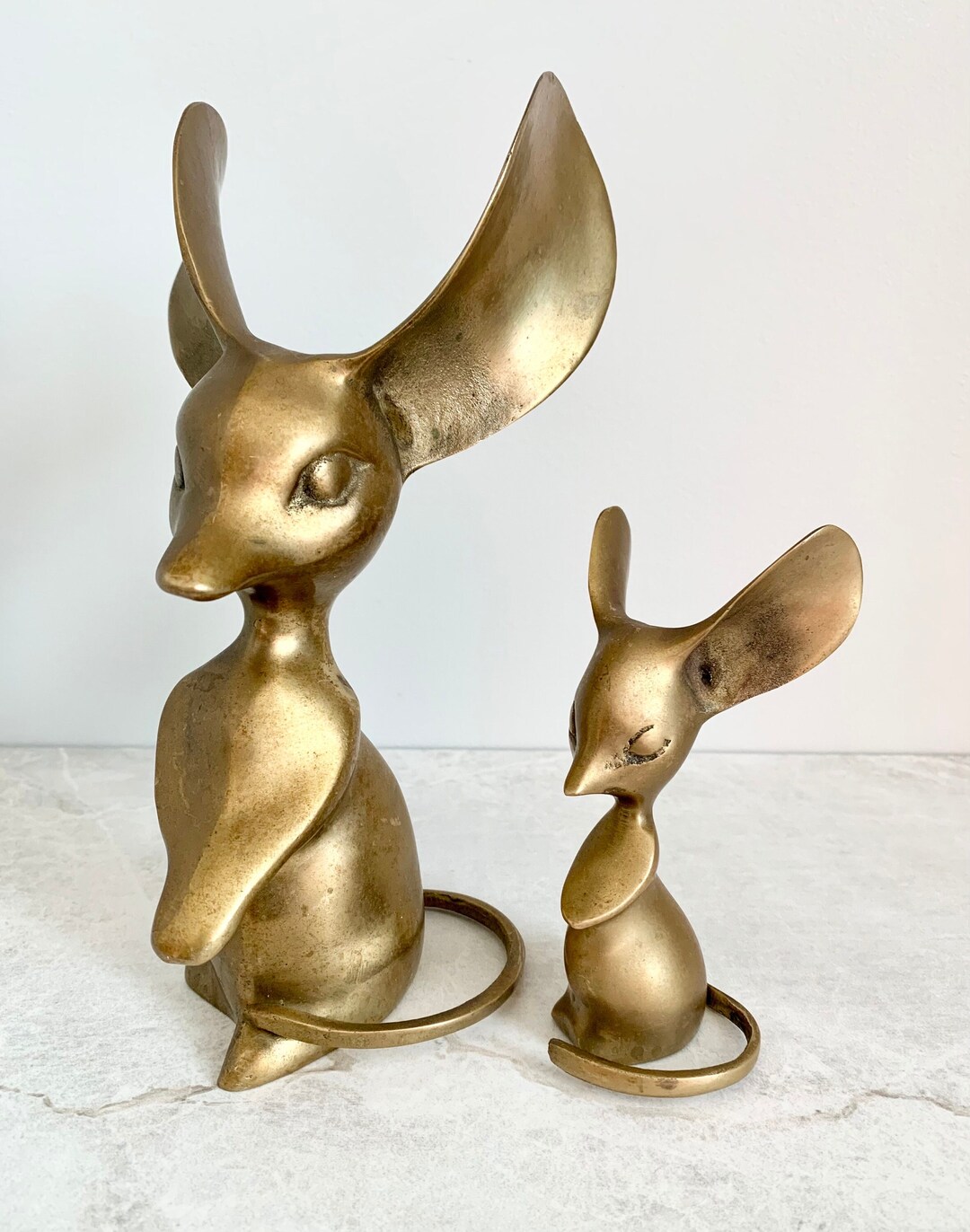 Vintage Brass Mice Figurines: Mid-century Modern Rodent Decor - Etsy