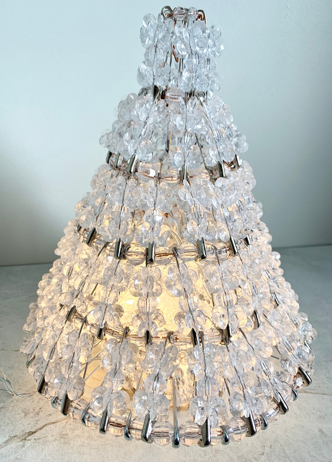 Vintage Light Up Safety Pin Christmas Tree Handmade Christmas Decor Etsy