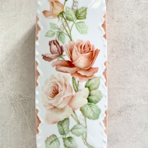 Signed Large Vintage Ceramic Dresser Box, Handmade, Hand Painted, Rose ...