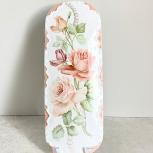 Signed Large Vintage Ceramic Dresser Box, Handmade, Hand Painted, Rose ...