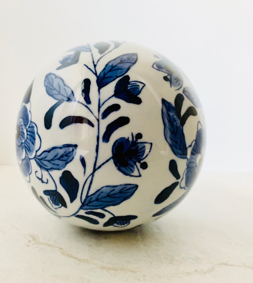 Vintage Centrum Ceramics Large Carpet Ball, Cobalt Blue and White ...