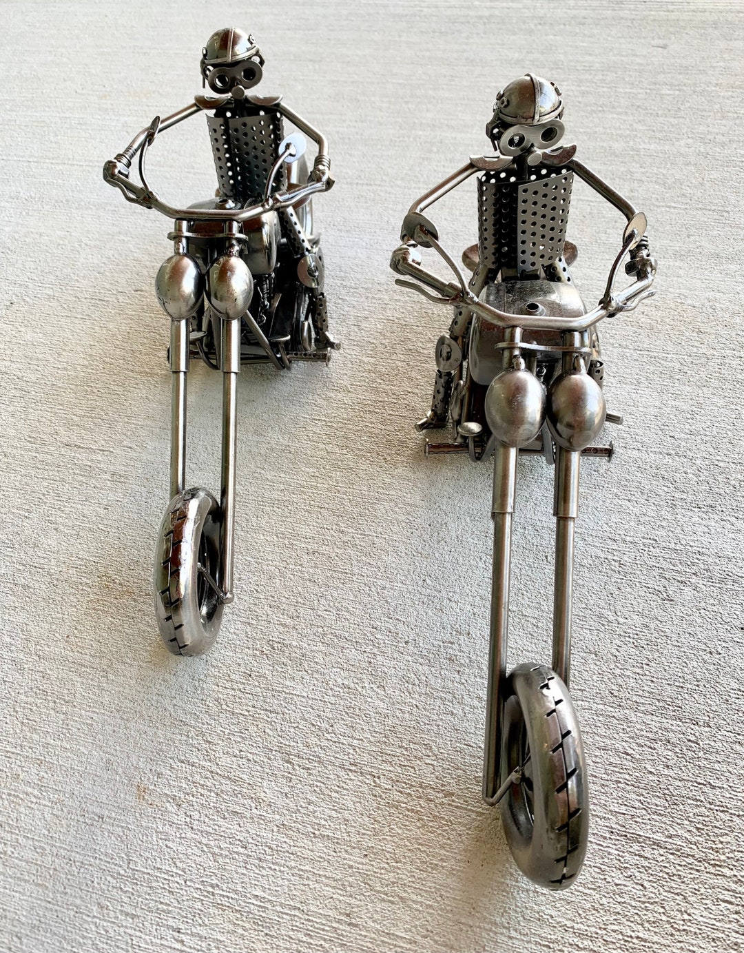 Gunmetal Steampunk Choppers, Set of Two, With Riders, Motorcycle ...