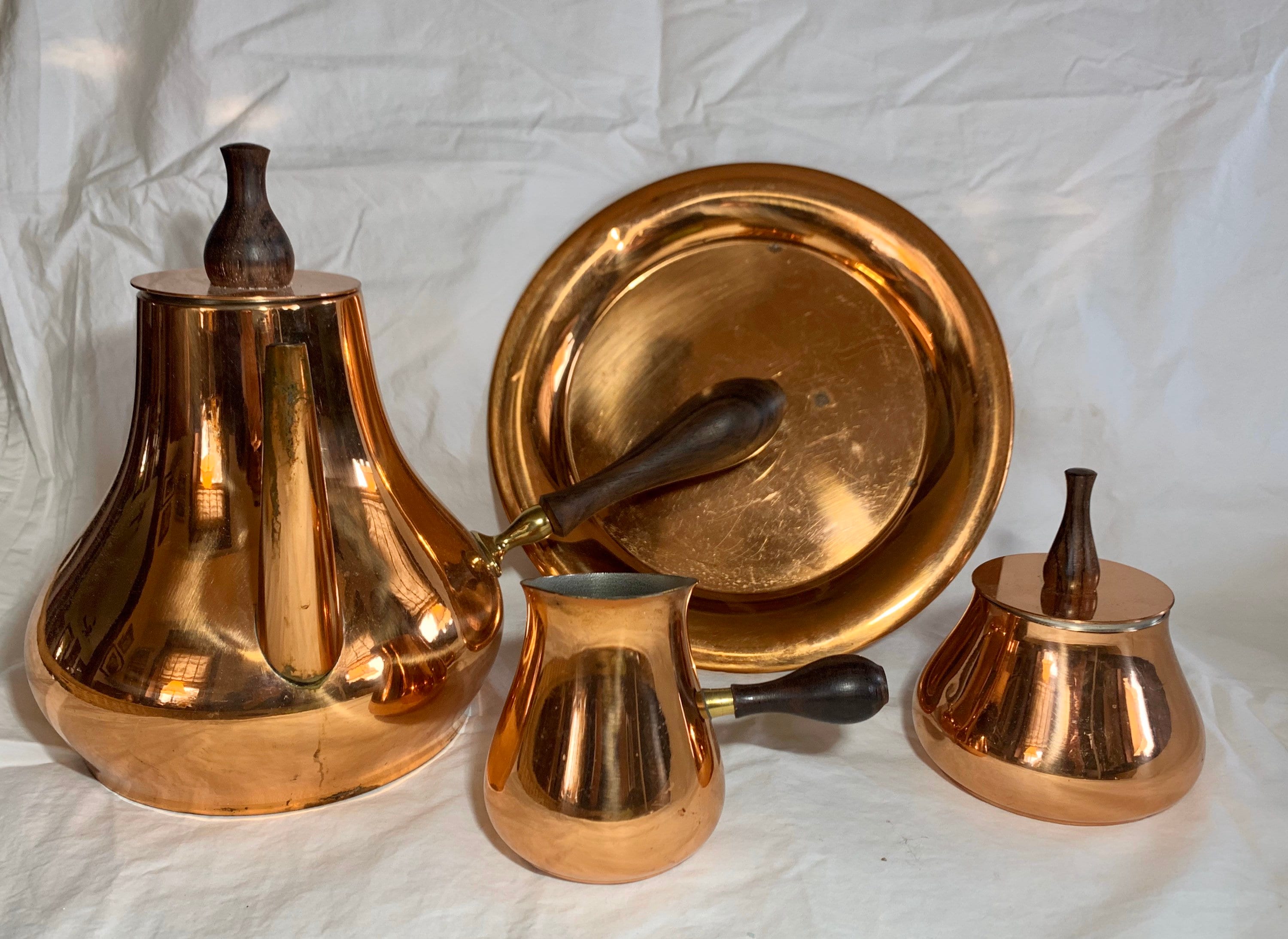 Beautiful, Vintage MCM Italian Copper Coffee Set. Coffee Pot, Sugar ...