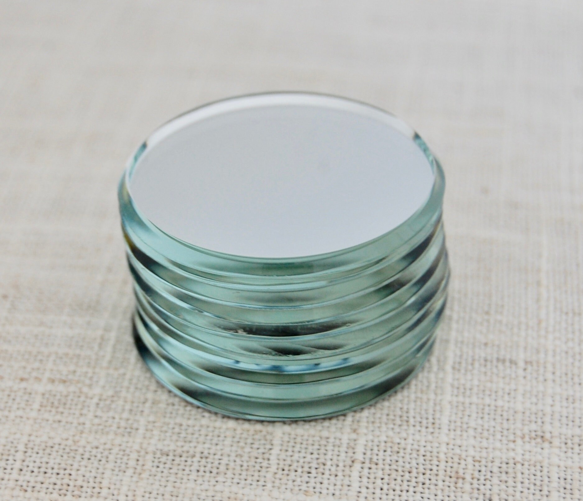 Beveled Mirrors Small Craft 1.5 Inch 38mm Round Lot of 10 Vintage USA ...