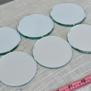 Beveled Mirrors Small Craft 3 Inch 76mm Round Lot of 6 - Etsy