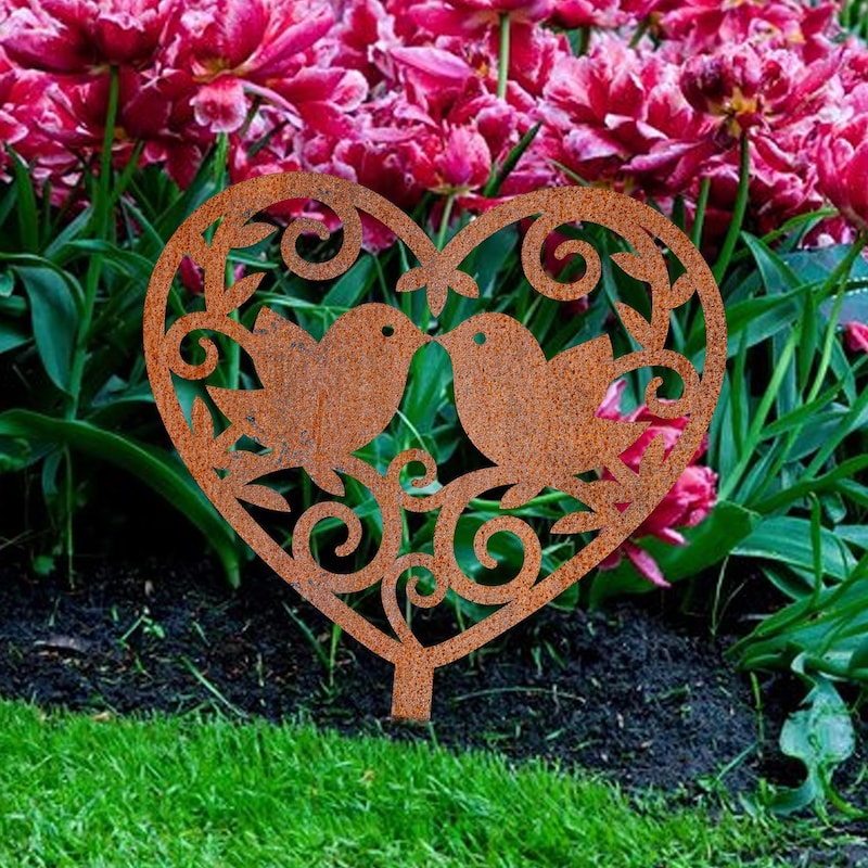 Rusty Garden Stakes - Etsy