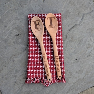 Personalized Family Name Spoon Engraved Wood | Unique Housewarming ...