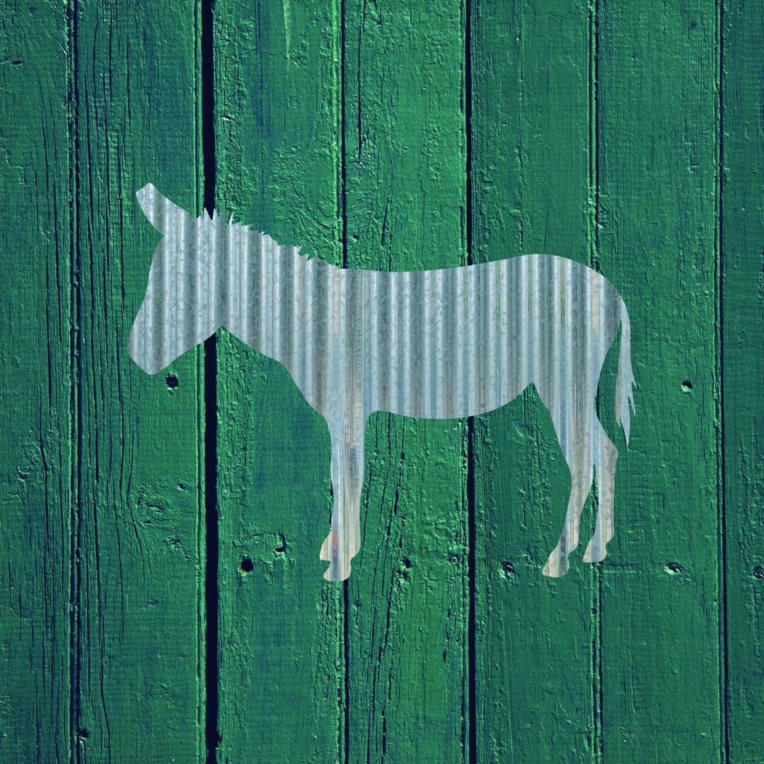 Donkey Metal Wall Sign | Rustic Corrugated Metal Animal Signs | Durable ...
