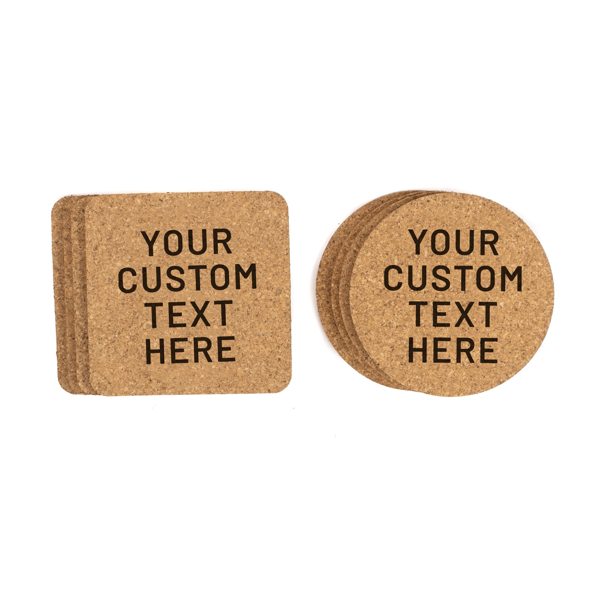 CUSTOM TEXT Coaster Set Personalized Engraved Cork Coasters - Etsy
