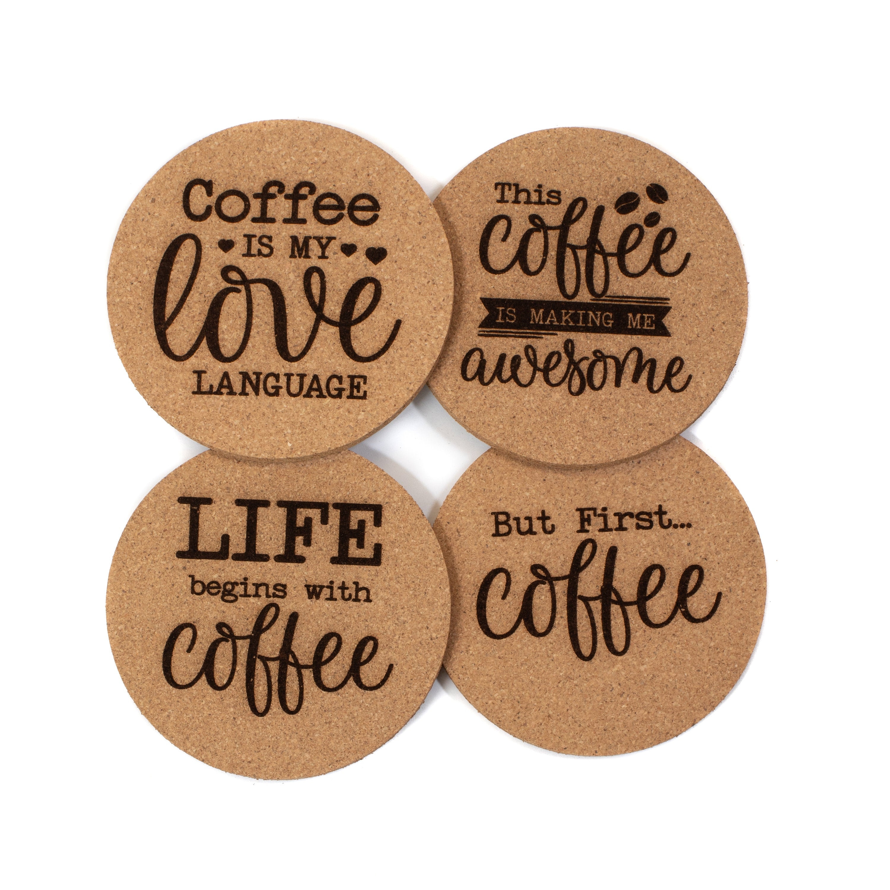 Coffee Cork Coaster Set Funny Coffee Espresso Latte - Etsy.de