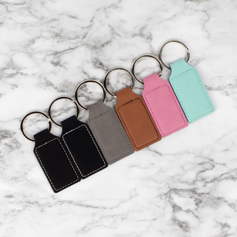 Personalized Name Keychain Faux Leather Custom Script - Etsy