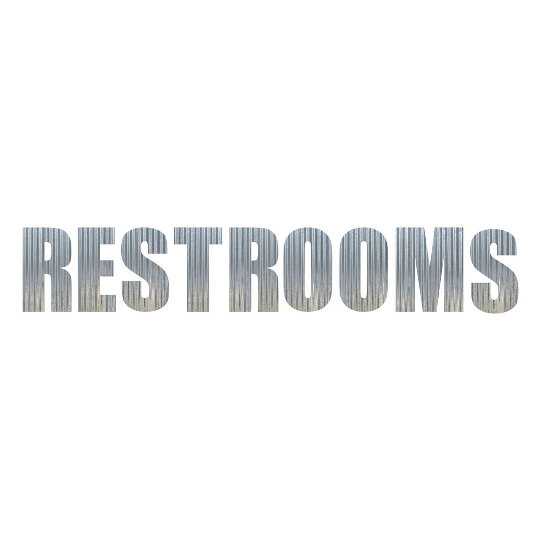 RESTROOM Metal Letters Corrugated Galvanized Metal Word Business Sign ...