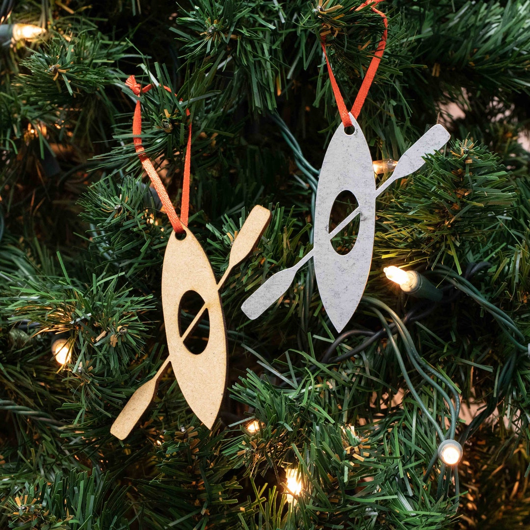 Kayak Metal or Wood Ornament | Kayaking Ornaments | Unique Christmas ...