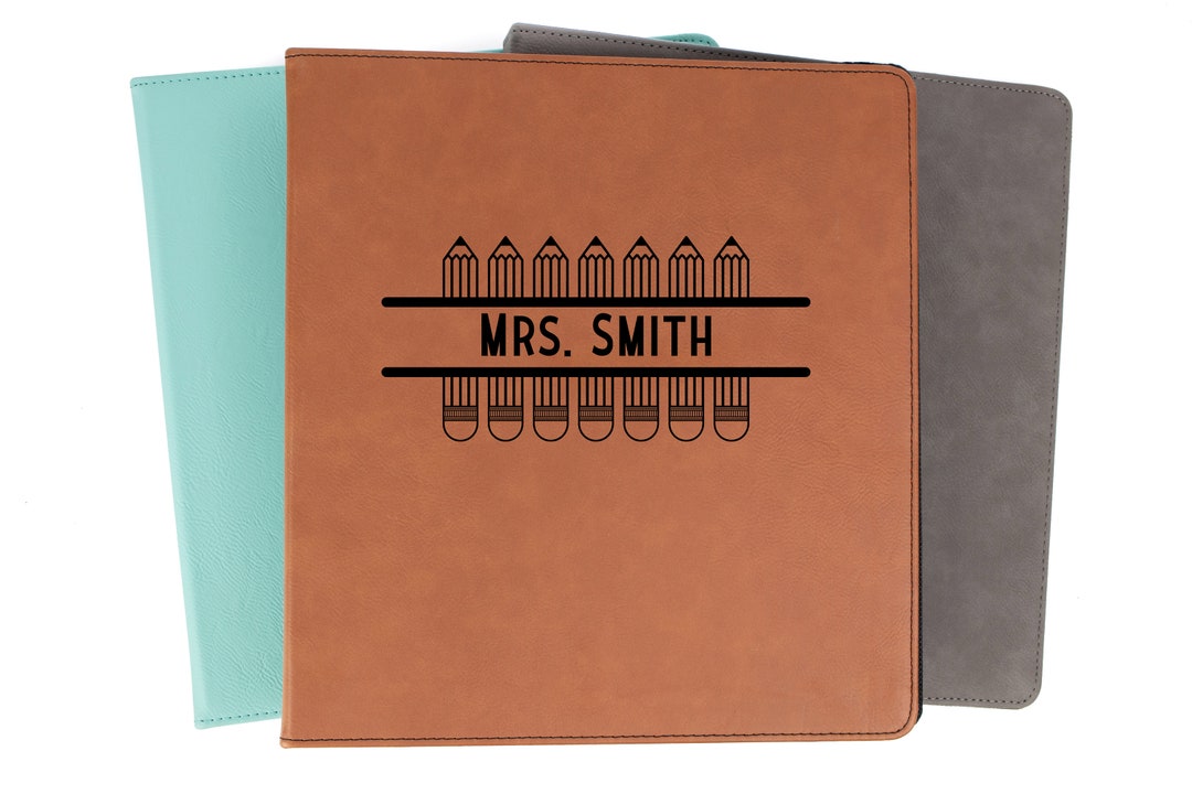 Personalized Teacher Planner Binder Faux Leather | Graduation Professor ...